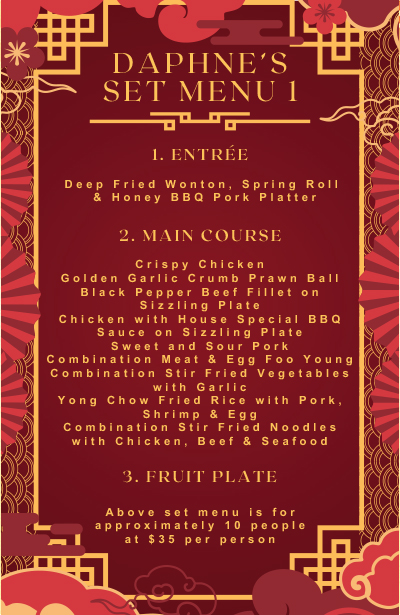 Set Menu - Daphne's Restaurant