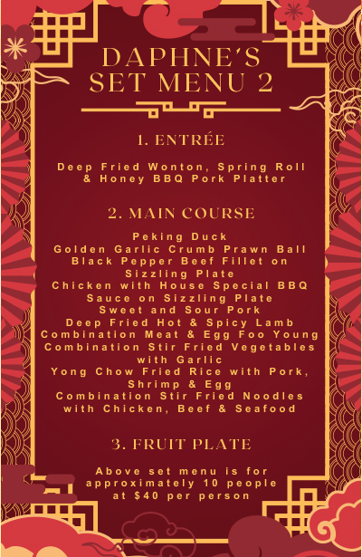 Set Menu - Daphne's Restaurant